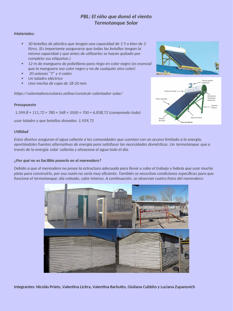 Termotanque Solar | PDF