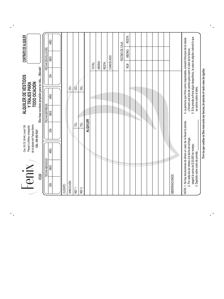 Fenix Contrato Plancha | PDF