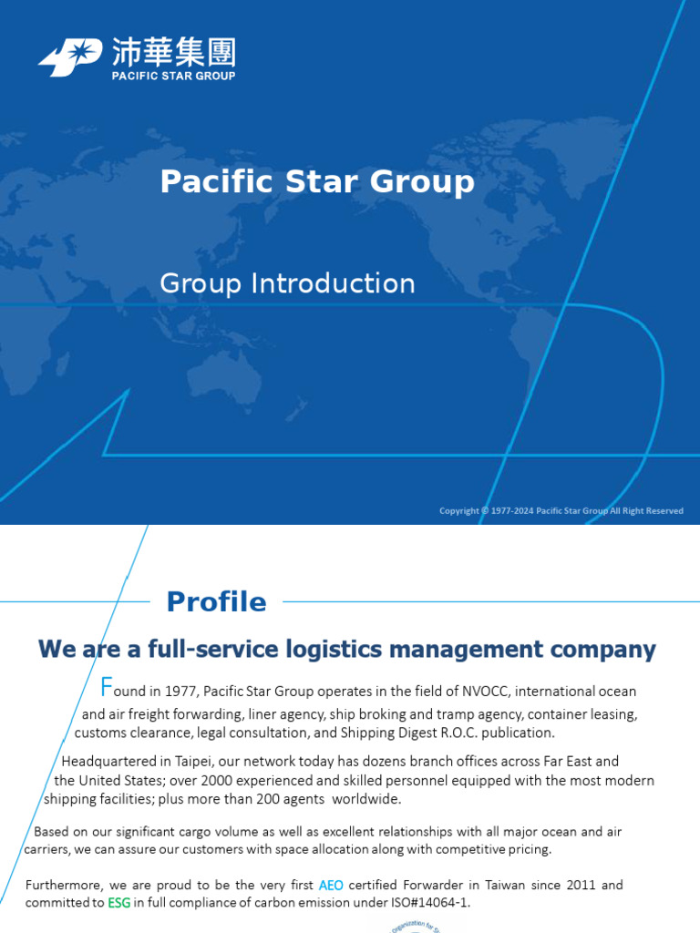 Profile - Pacific Star Group | PDF | Cargo | China