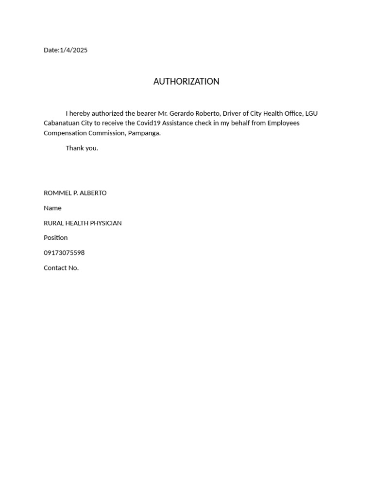 DOLE Authorization | PDF