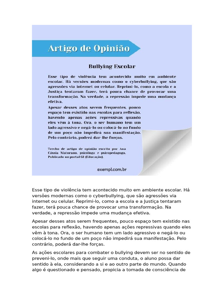 Atividade Artigo de Opinião | PDF