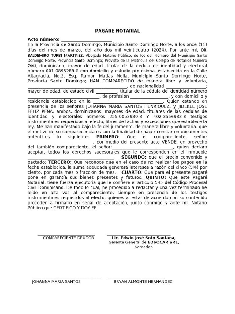 Pagare Notarial | PDF