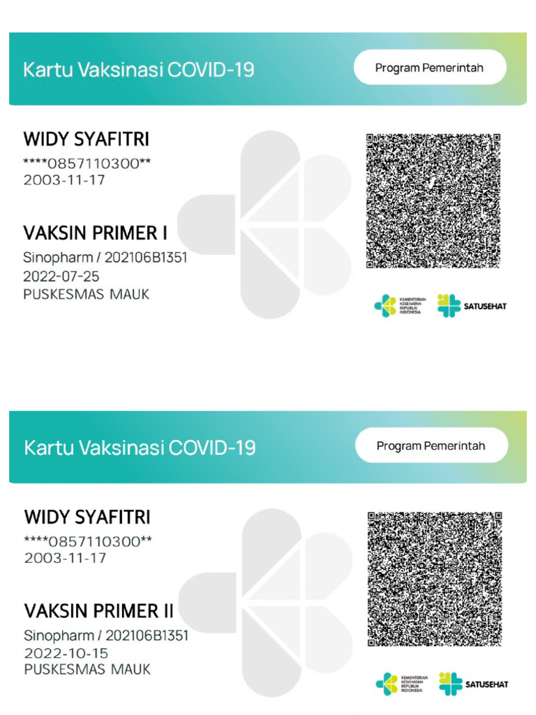 Sertifikat Vaksin 1&2 | PDF