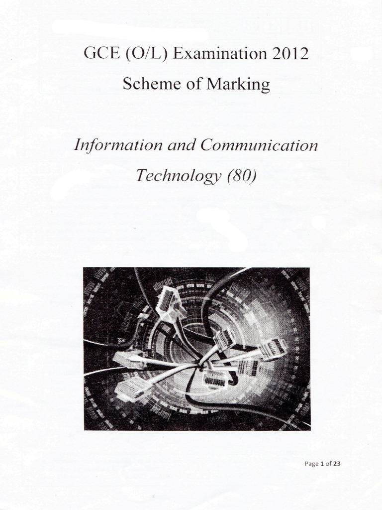Ol Ict Marking Scheme 2012 | PDF