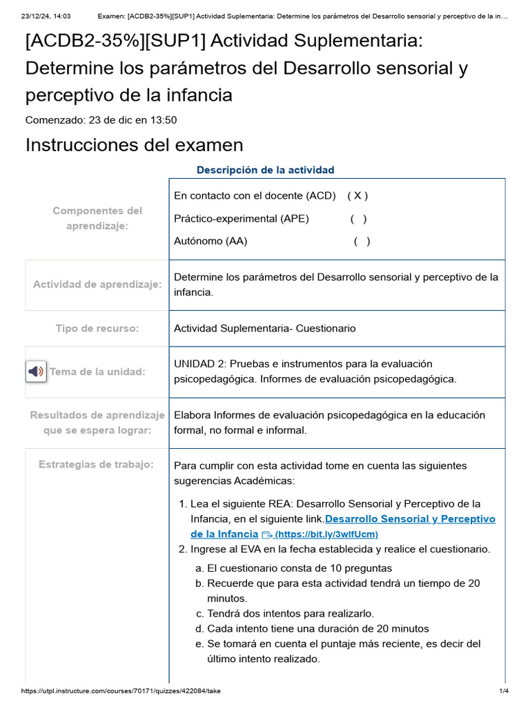 Examen - (ACDB2-35%) (SUP1) Actividad Suplementaria - Determine Los Parámetros Del Desarrollo ...