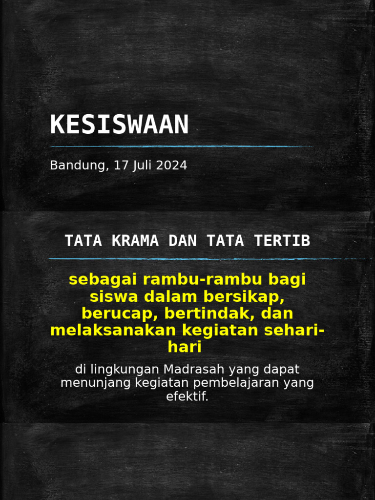 Kesiswaan Tatib 2024 | PDF