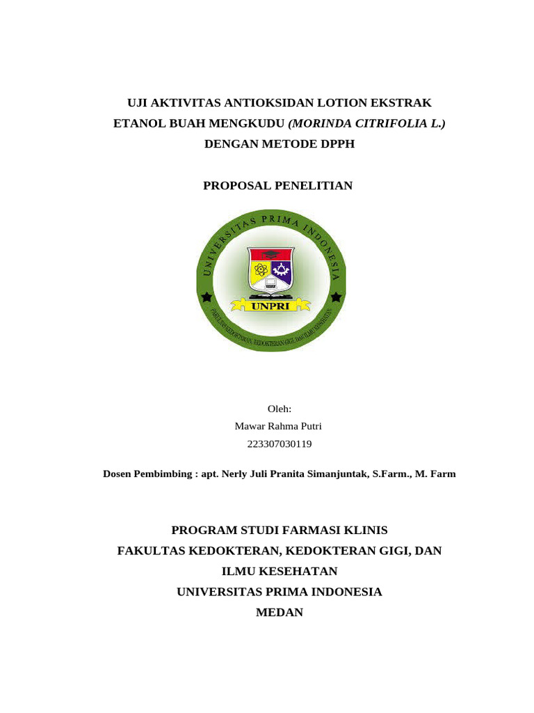 Proposal Putri Buah Mengkudu | PDF