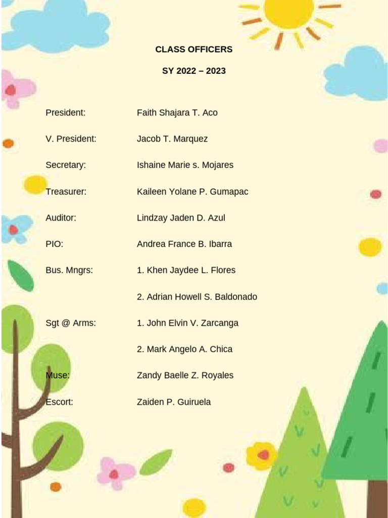 Class Officers Gilec | PDF