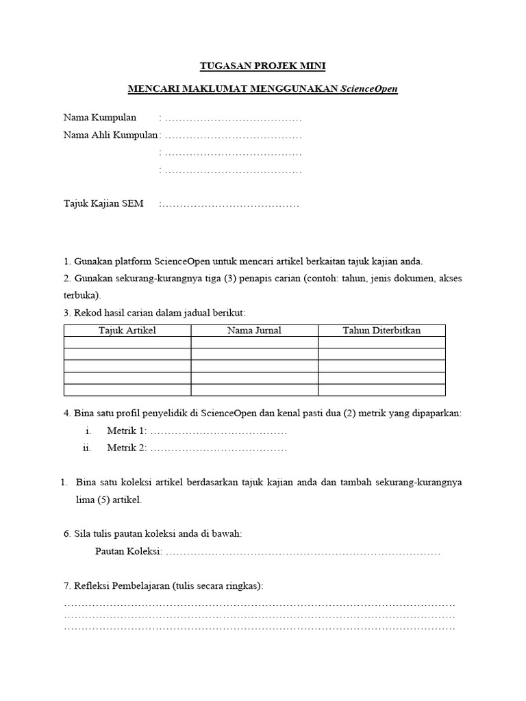 Tugasan Projek Mini | PDF