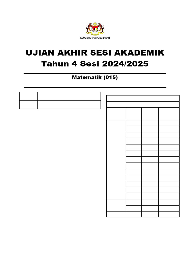 Uasa Mathematics Tahun 4 Group 1 | PDF
