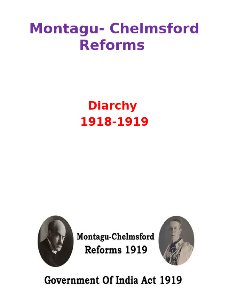 Montagu-Chelmsford Reforms of 1919 | PDF | British Raj | Politics Of India
