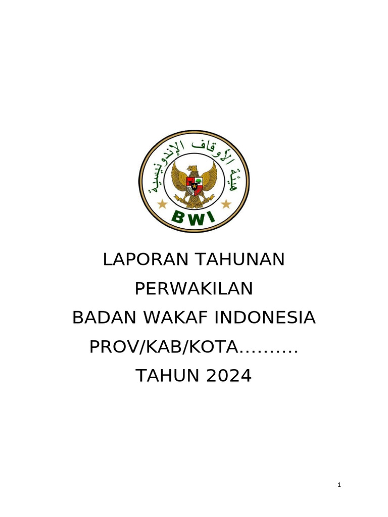 Draft Laporan Perwakilan BWI Tahun 2024 | PDF