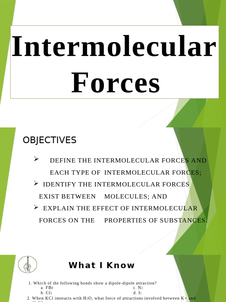 PhysicalScience11 Module3 Intermolecular Forces 1 | PDF ...
