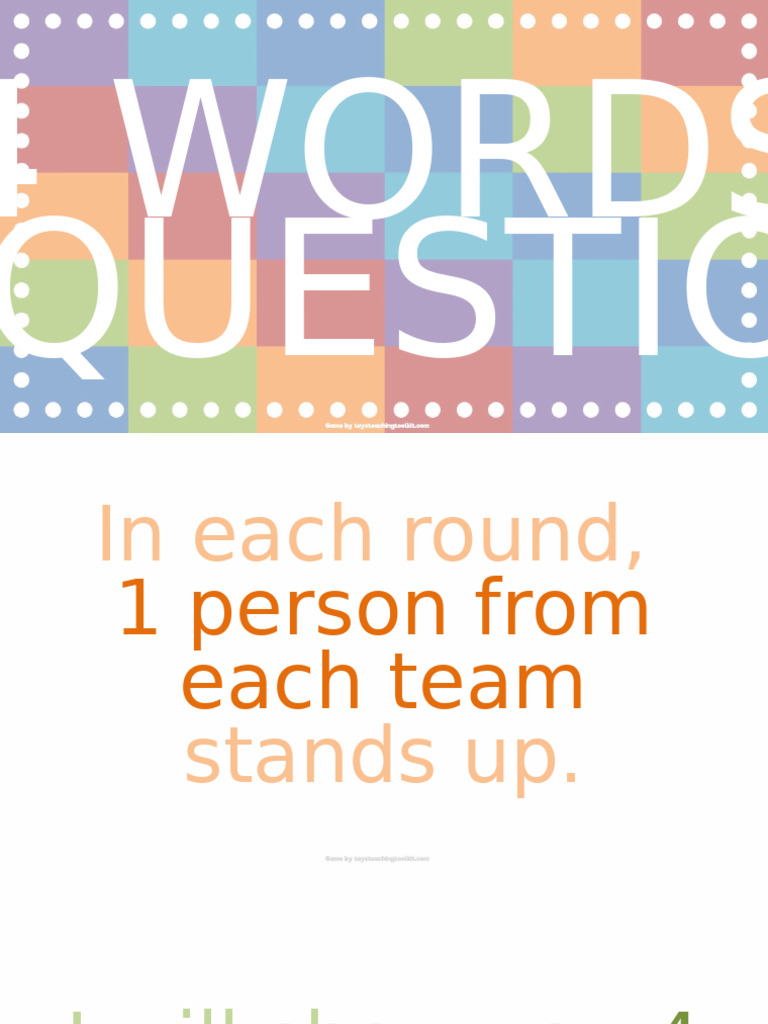 4 Words 1 Question | PDF