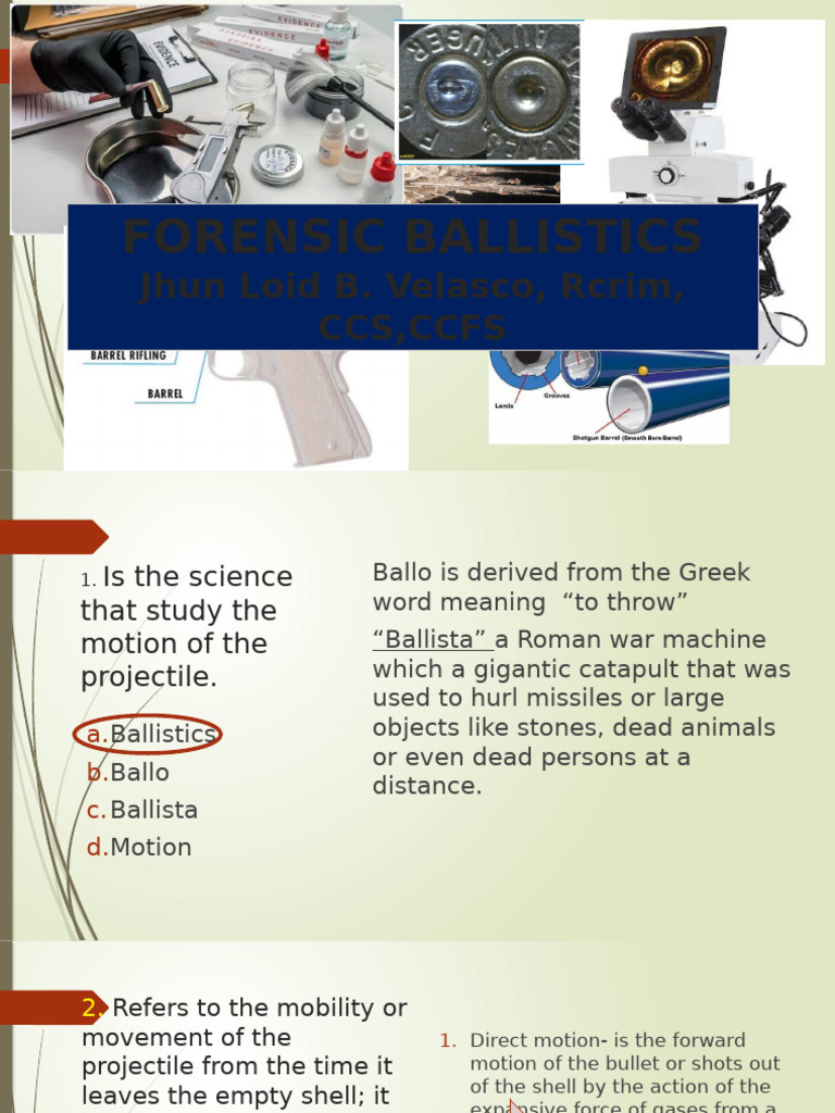 Ballistics Power Point | PDF | Gun Barrel | Cartridge (Firearms)