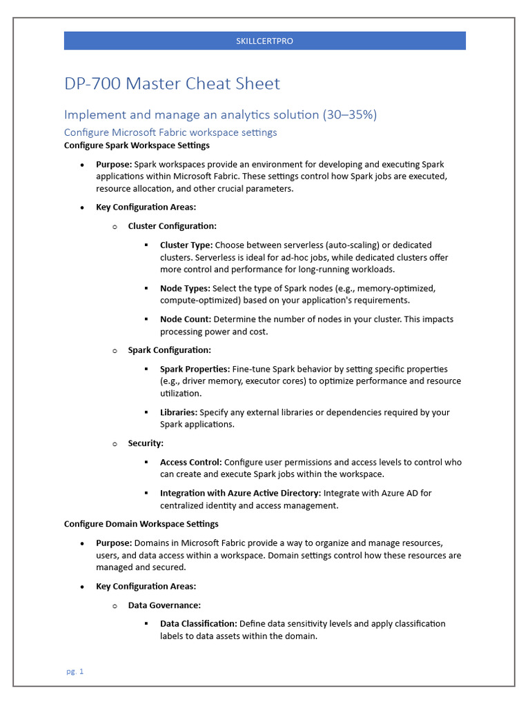 DP 700 Master Cheat Sheet | PDF | Data Warehouse | Databases