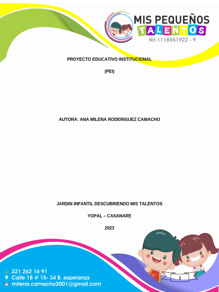 Pei Mis Pequeños Talentos | PDF | Educación de la primera infancia | Aprendizaje