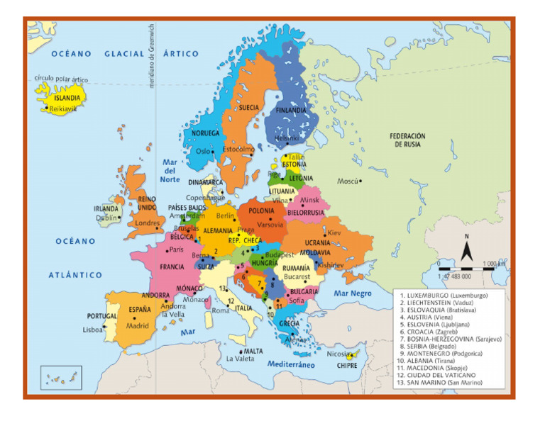 Mapa Politico de Europa | PDF
