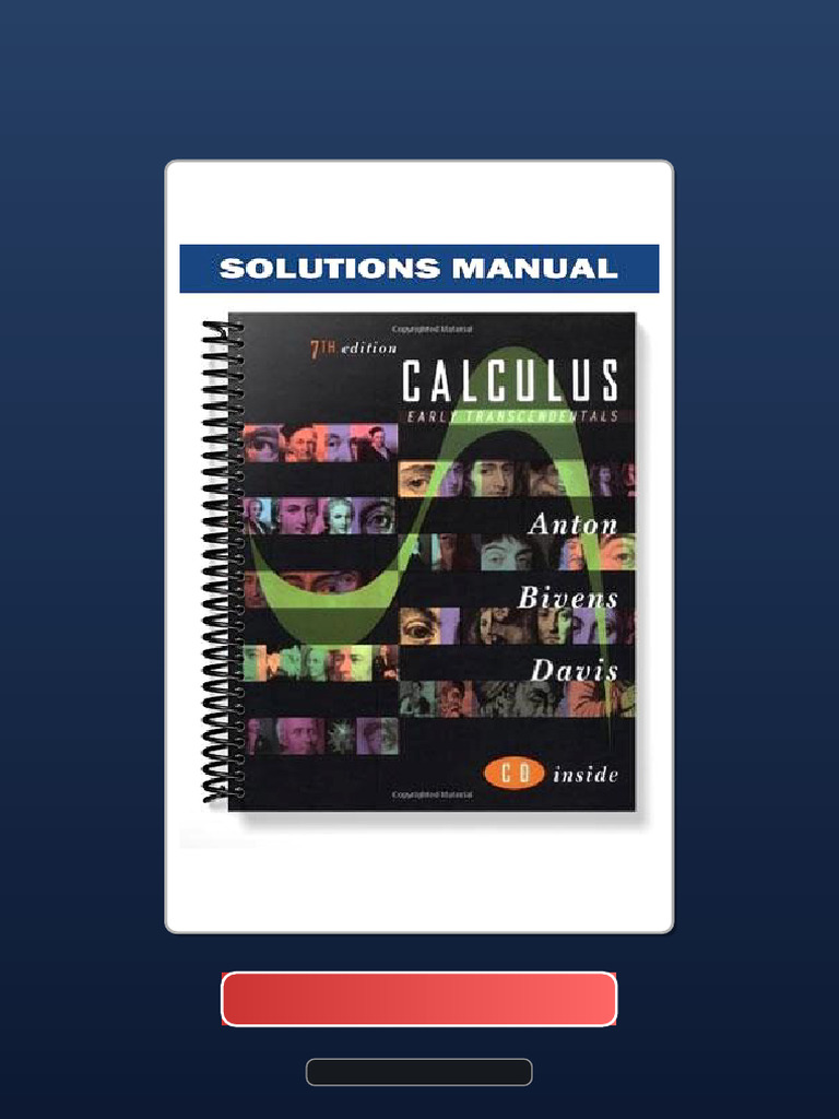 Test Bank For Calculus Early Transcendentals 7th Edition by Anton FULL ...