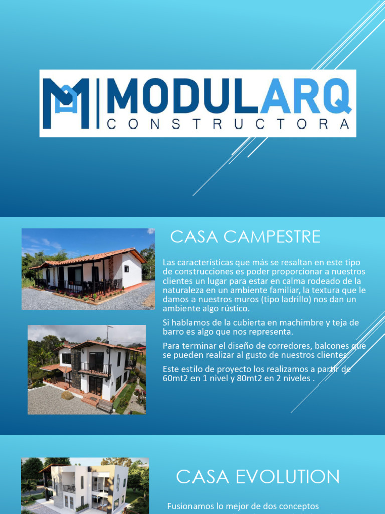 Lineas de Construccion Modularq Constructora | PDF