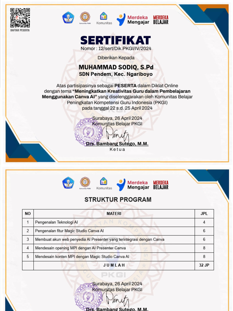 Sert Diklat05 - Nanik Yuniati, S.PD - Sd. | PDF