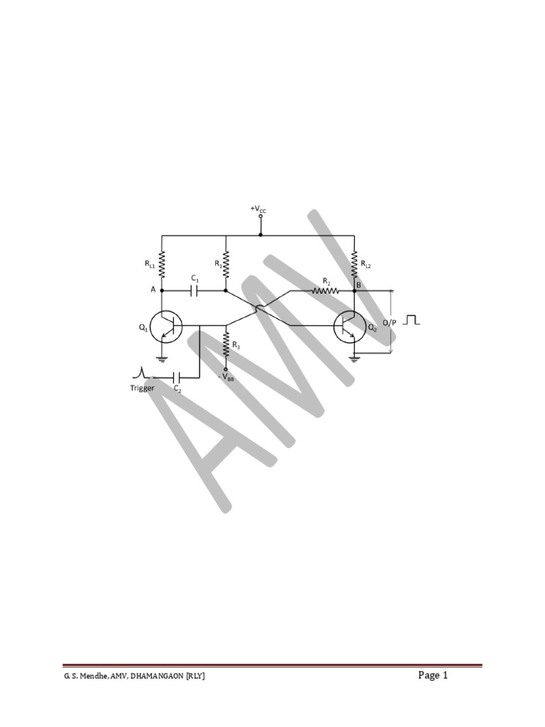 Monostable Multivibrator | PDF | Electronic Circuits | Electrical Circuits