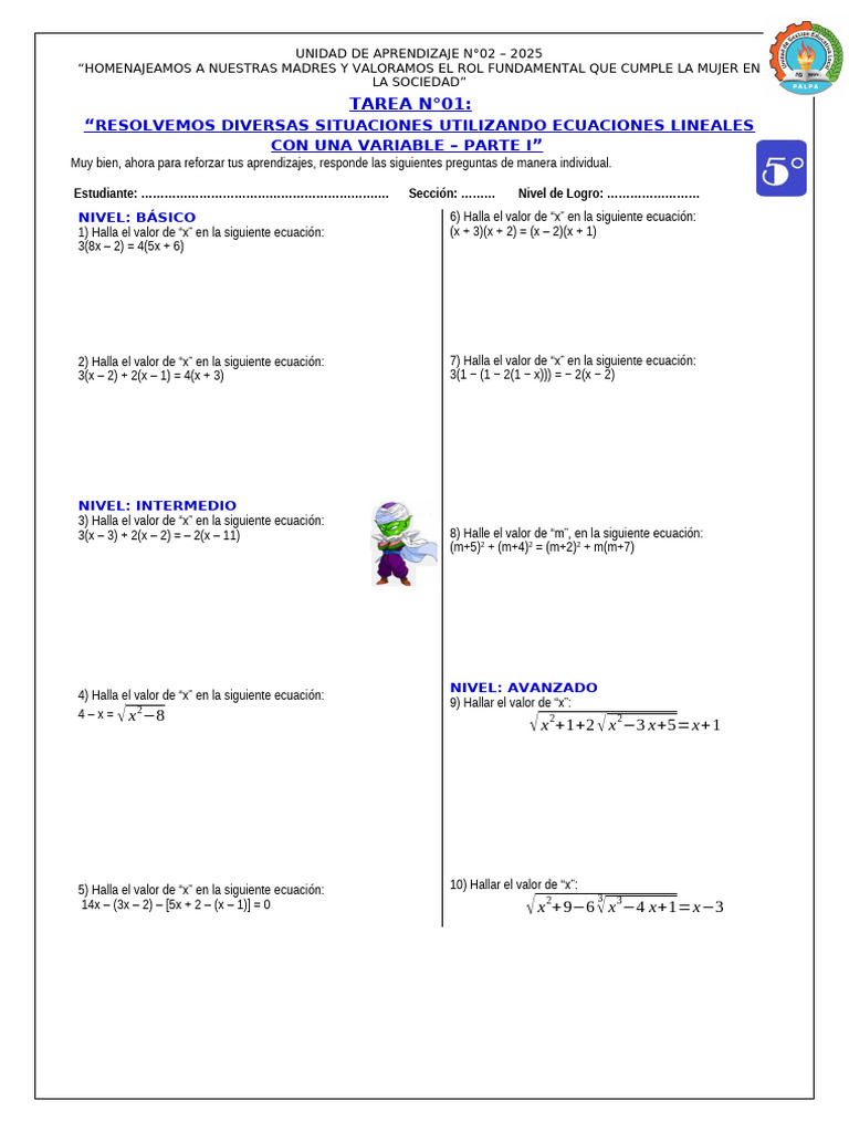 Tarea 1-5to-Ua2-2025 | PDF