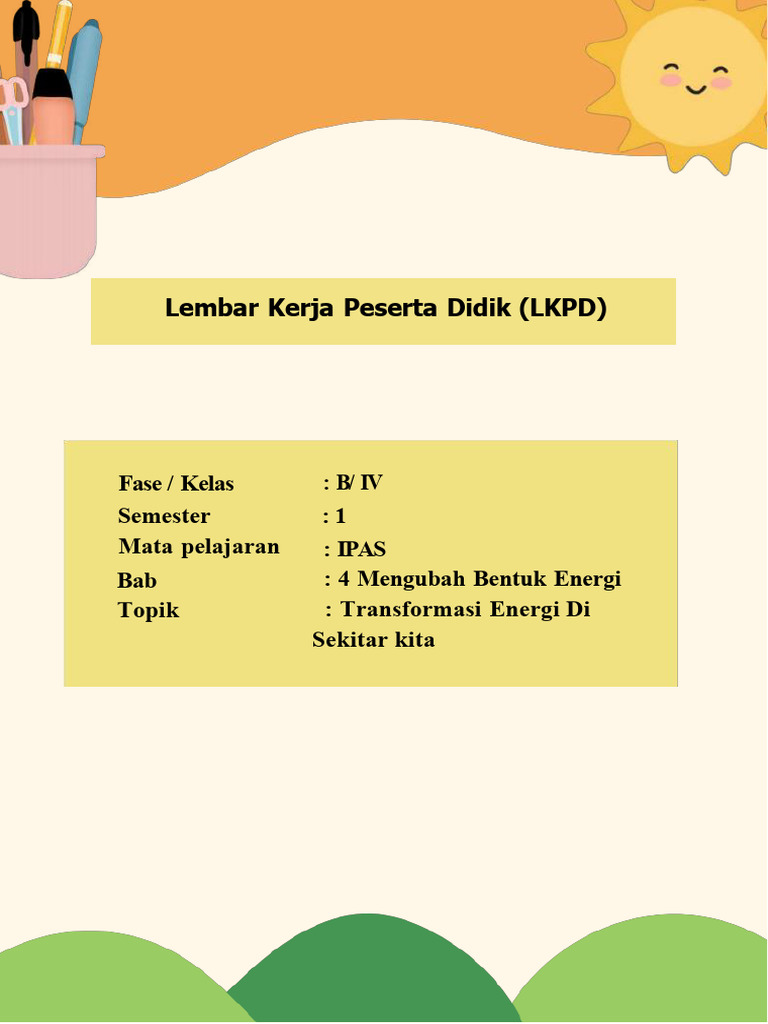 LKPD PJBL Transformasi Energi | PDF