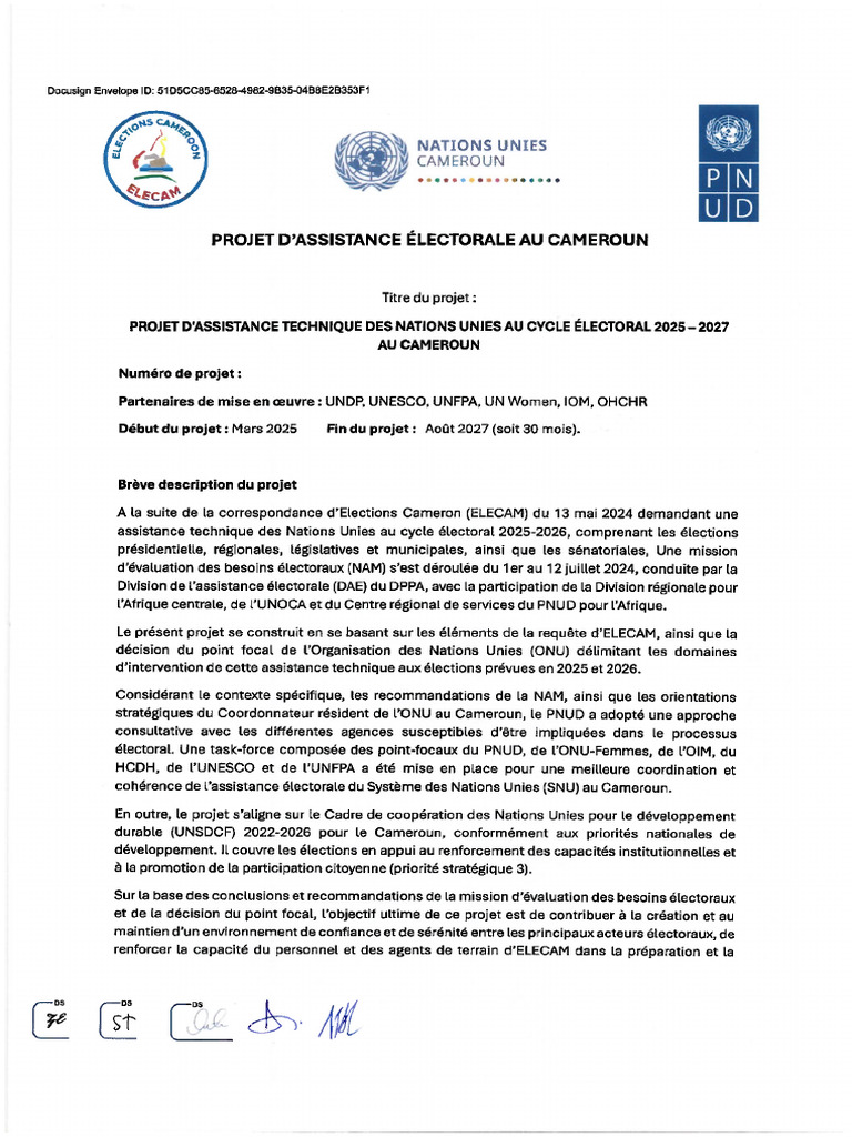 Project-Document UNDP ELECAM - 0 | PDF