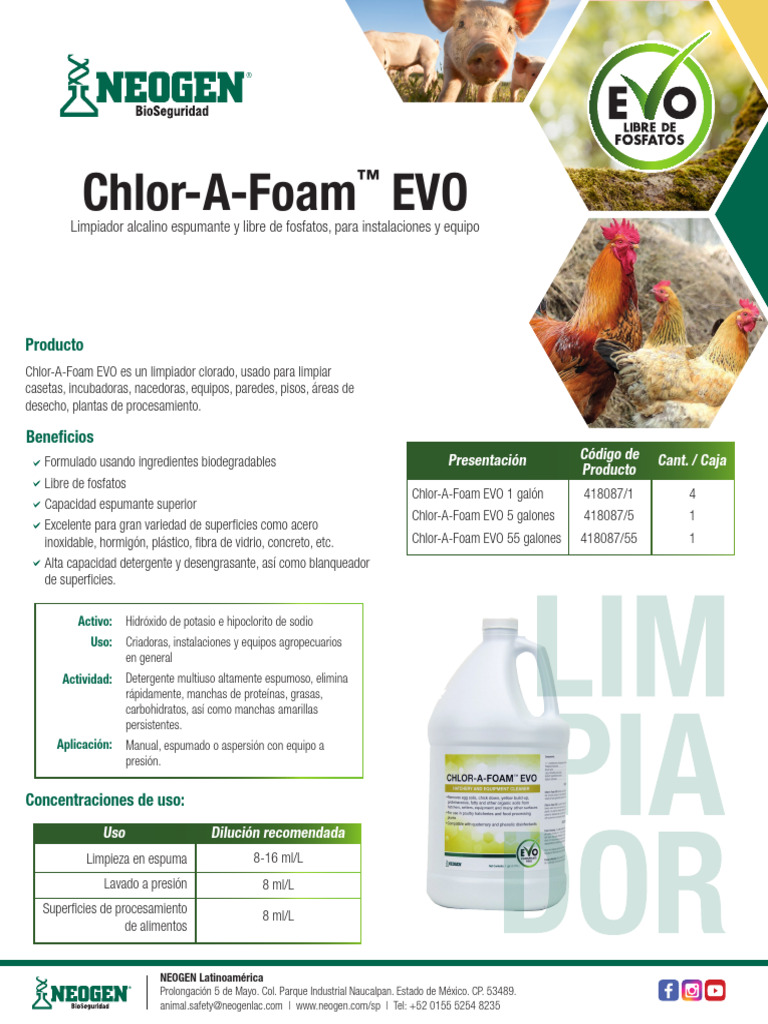 Limpiador Espumante Chlor-A-Foam EVO | PDF