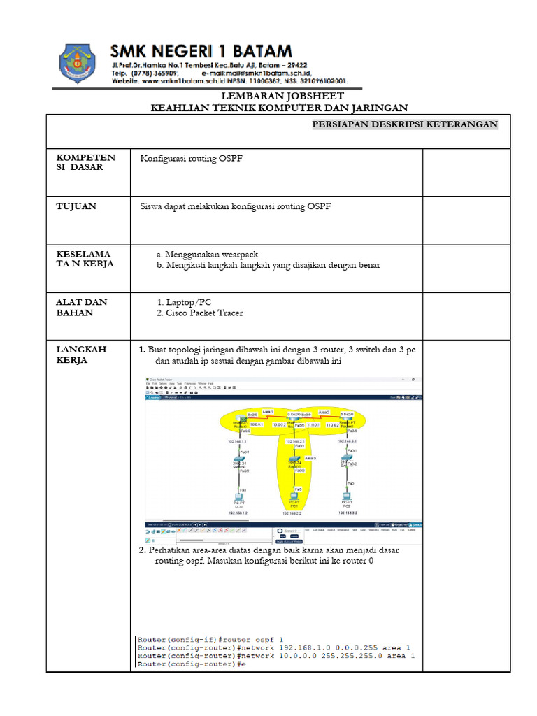 Jatra Rizki Darmawan - Latihan Konfigurasi Routing OSPF - XI TKJ Axioo - XI TKJ Axioo | PDF