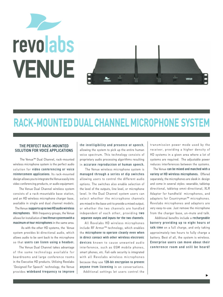 Rack-Mounted Dual Channel Microphone System | PDF | Telecommunications ...