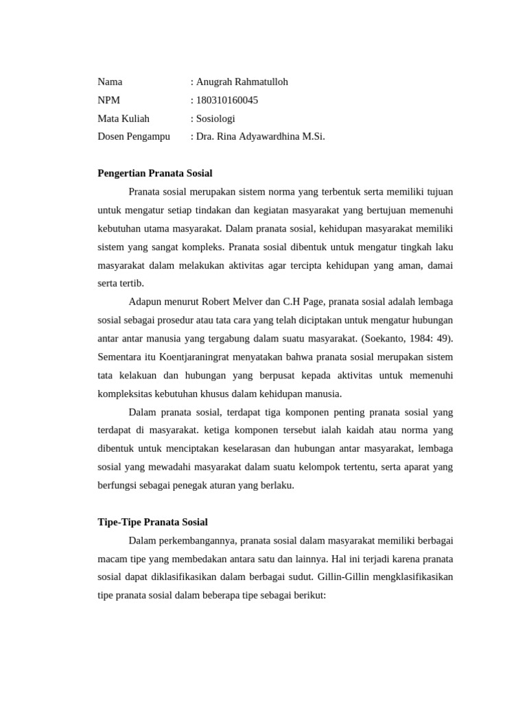 Pranata Sosial | PDF
