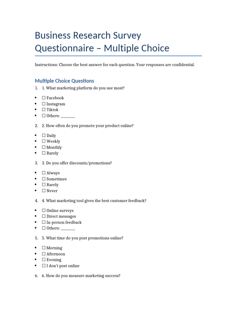 Business Research MC Questions | PDF | Marketing | Mass Media