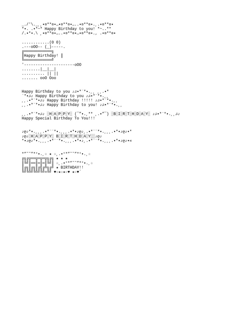 Bday Ascii 2015 | PDF