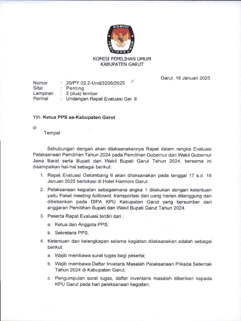 Und. Rapat Evaluasi PPS Gel. II | PDF