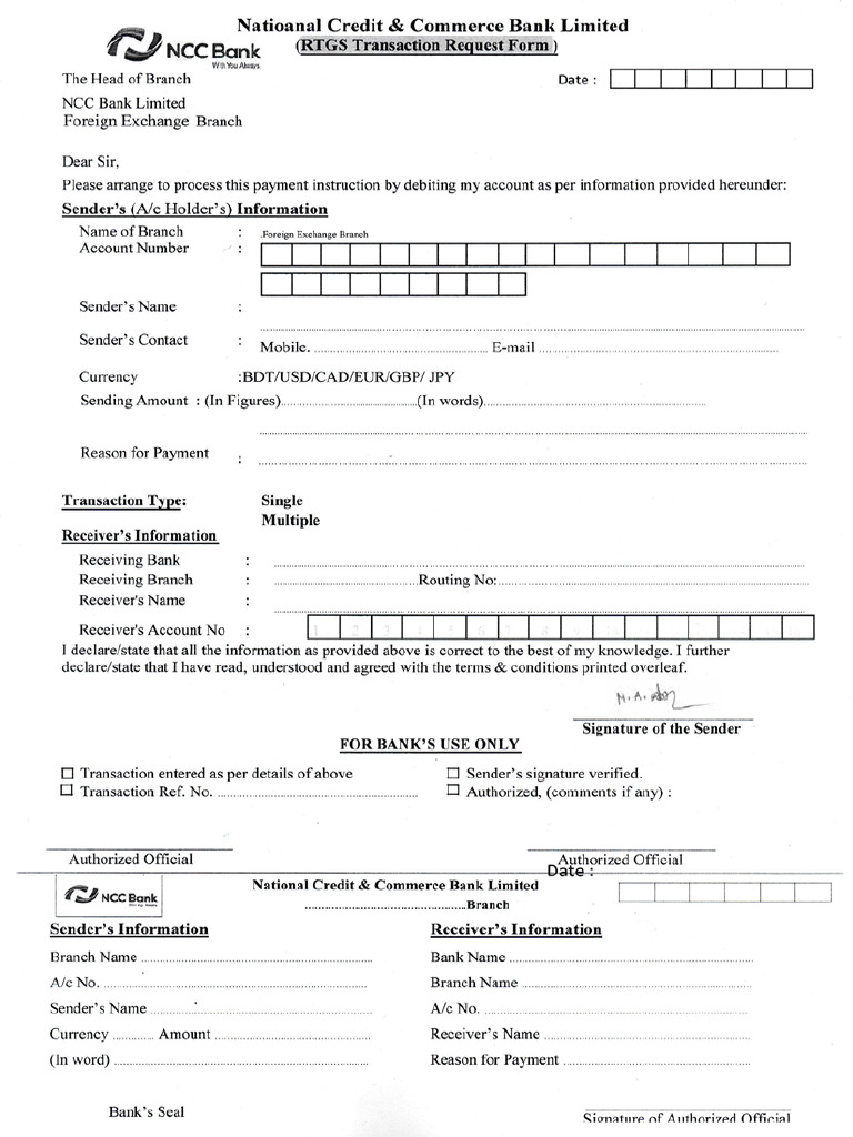 RTGS-NCC Bank 22 | PDF