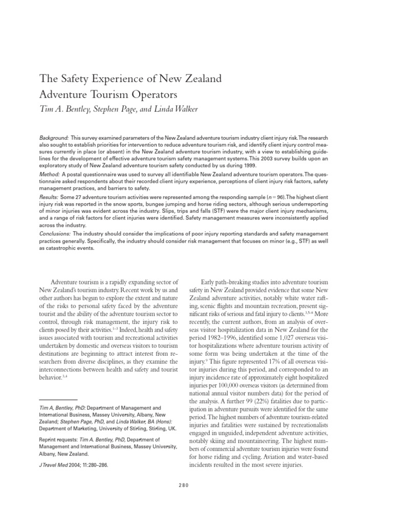 New Zealand Adventure Tourism Safety Risks | PDF | Risk | Safety