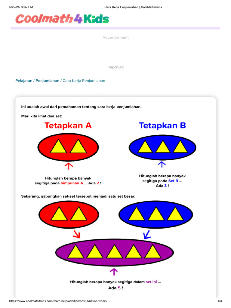Cara Kerja Penjumlahan - CoolMath4Kids | PDF