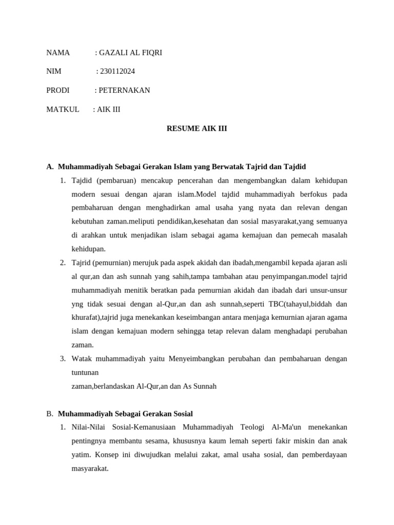 Resume Aik III Ikki | PDF