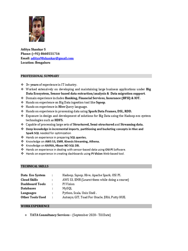 Aditya Shankar Resume 5 | PDF | Apache Spark | Information Retrieval