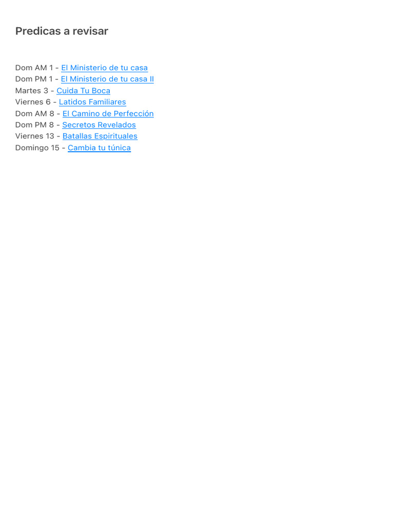 Predicas A Revisar | PDF