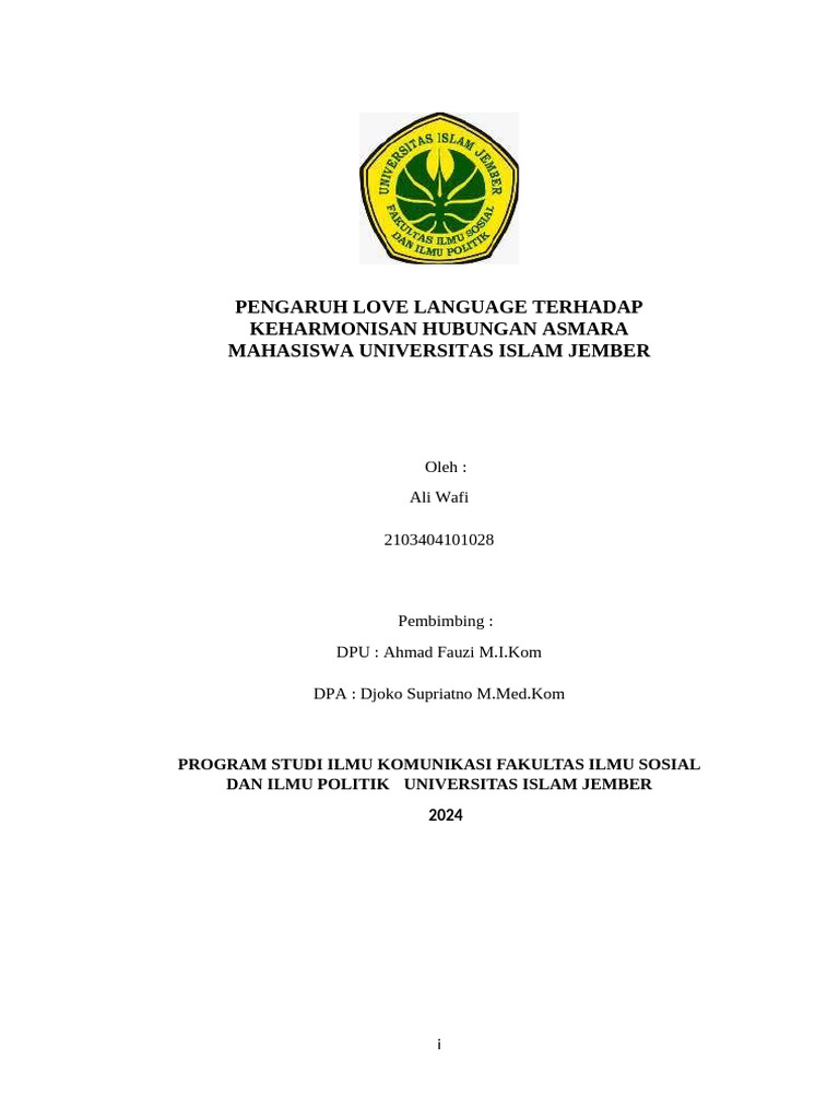 Pengaruh Love Language pada Mahasiswa | PDF