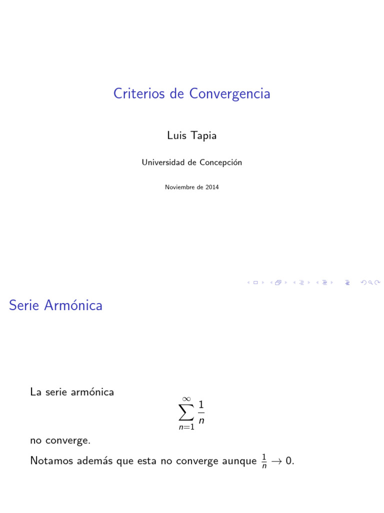 Criterios de Convergencia | PDF | Análisis matemático | Matemáticas