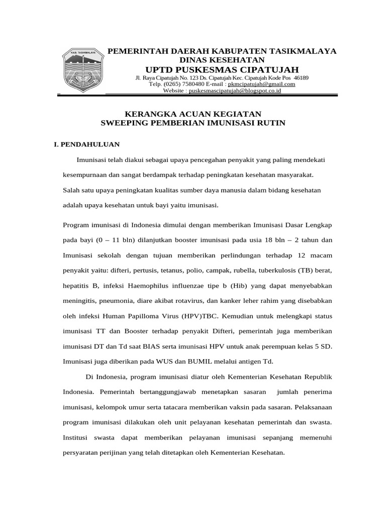 Kak Sweeping Imunisasi Rutin 2025 | PDF