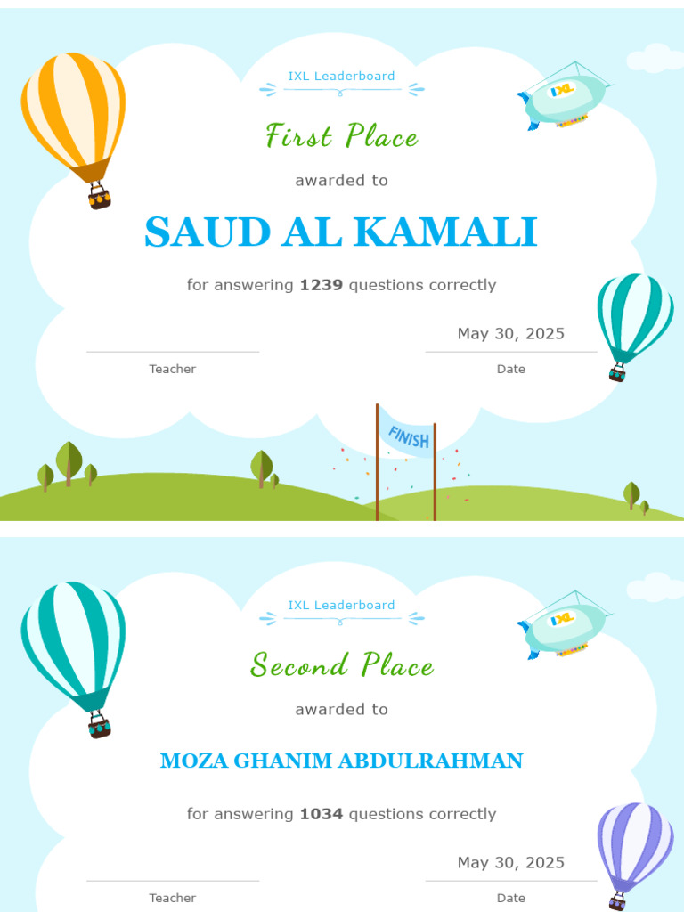 IXL Leaderboard Awards 2025 | PDF