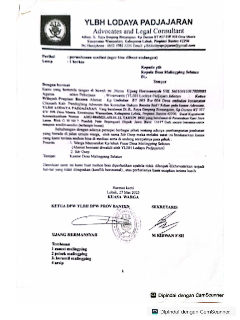Surat Permohonan Mediasi Ylbh Ladoya Padjajaran | PDF