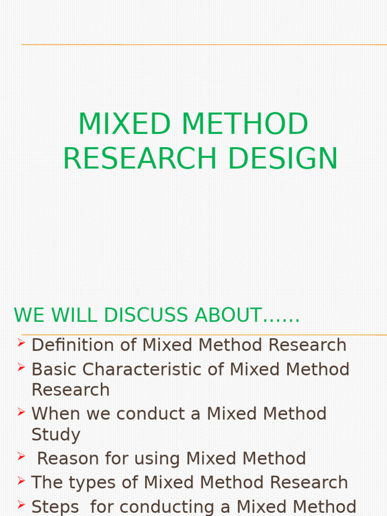 Mixed Method Research | PDF | Quantitative Research | Qualitative Research
