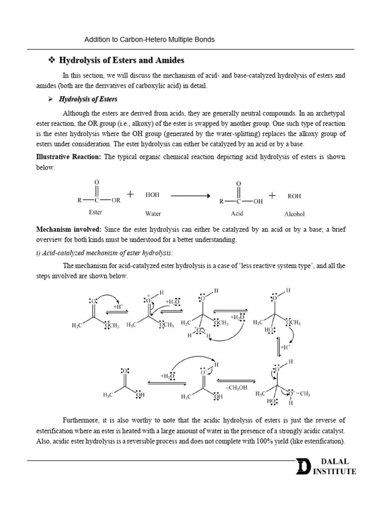 ATOOCV1 12 5 Hydrolysis of Esters and Amides | PDF | Ester | Amide
