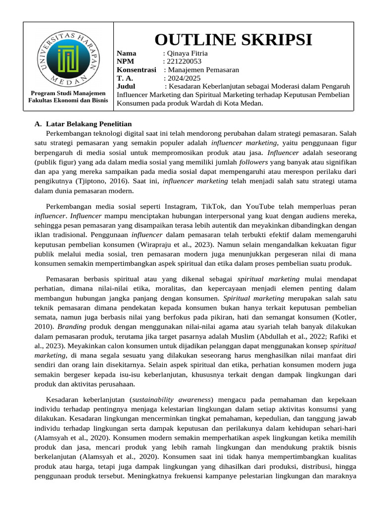 Outline Skripsi | PDF